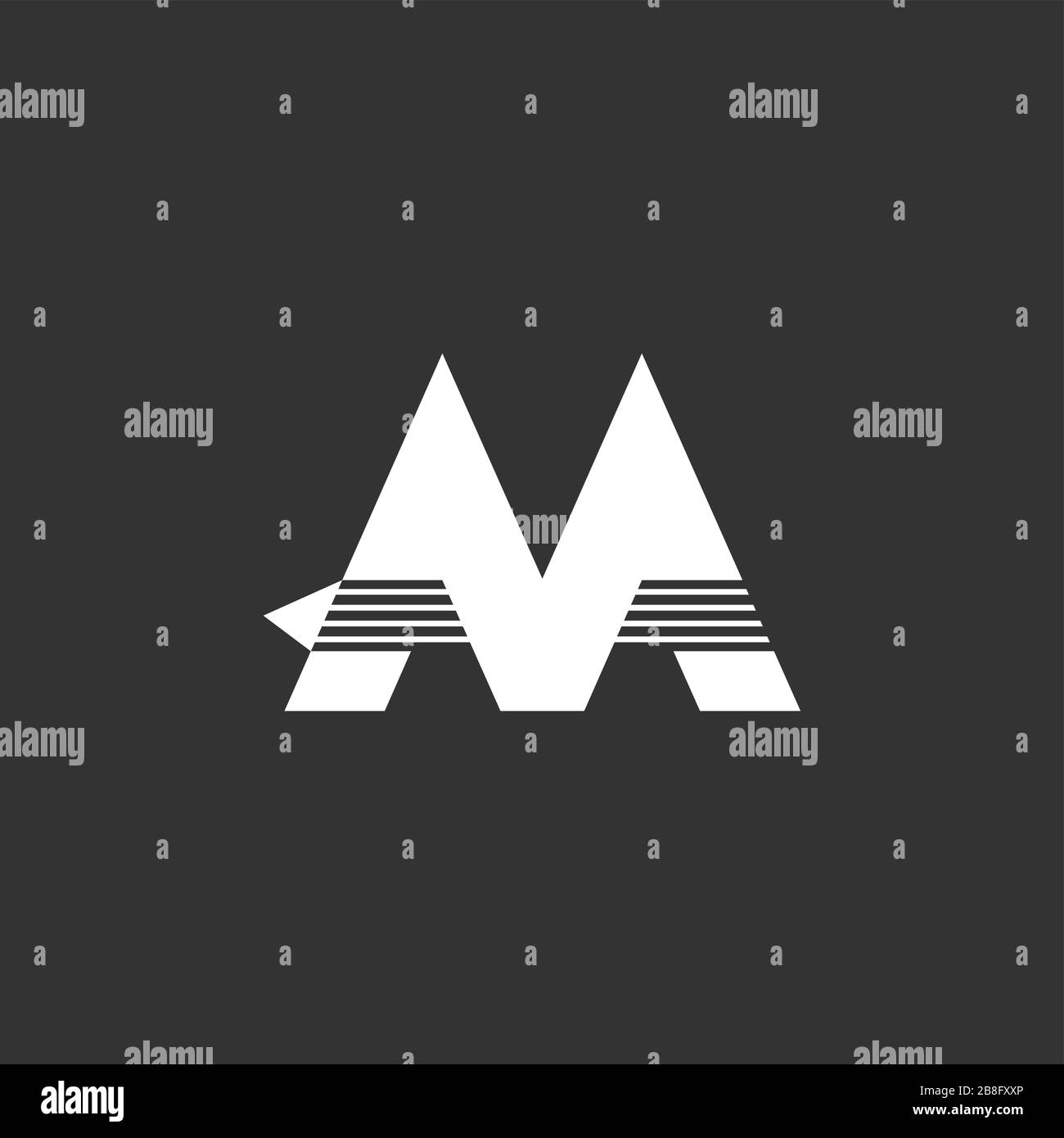 letter m stripes fast arrow geometric logo vector Stock Vector Image ...