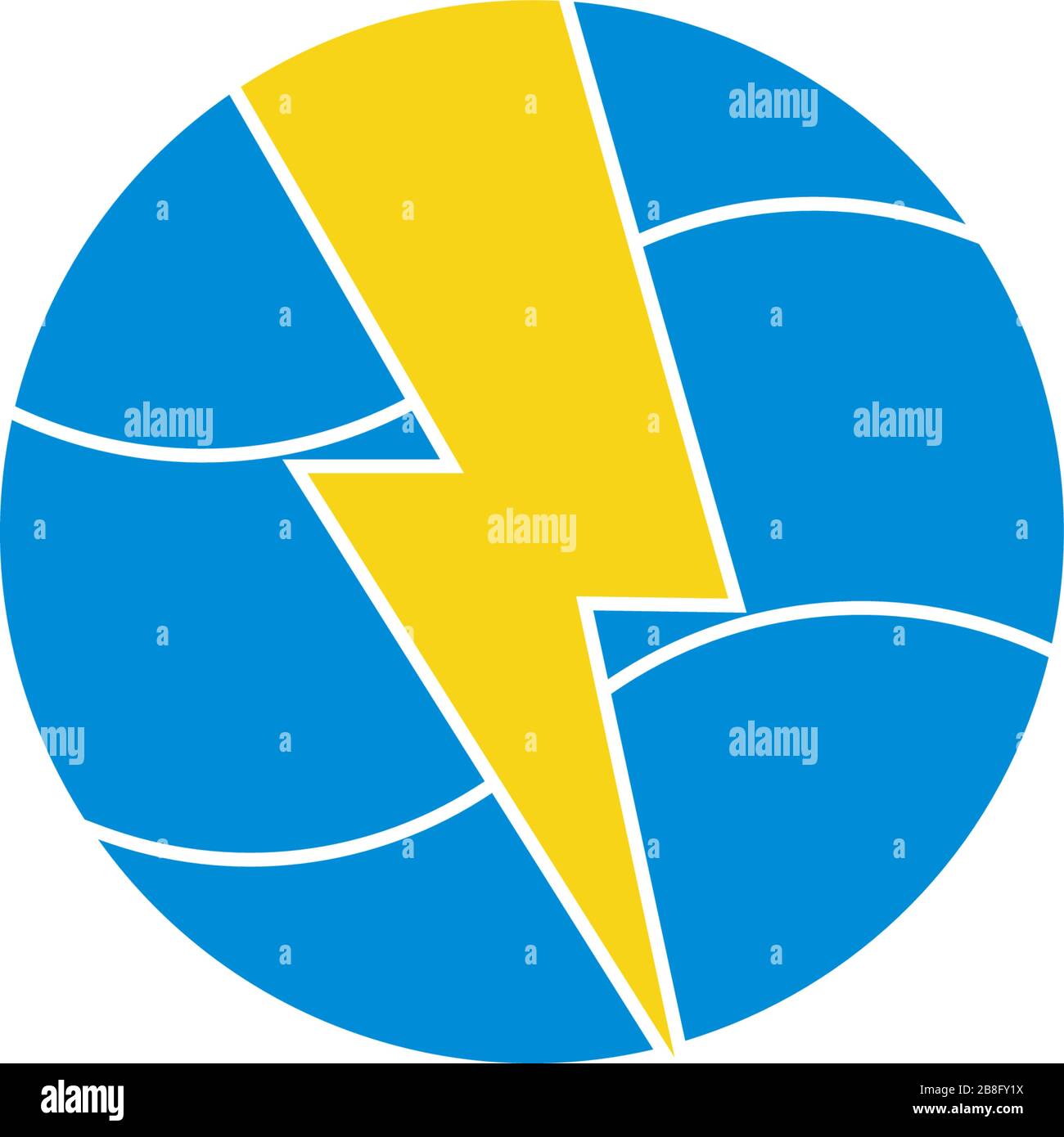 circle geometric thunder shape ball shape logo vector Stock Vector ...