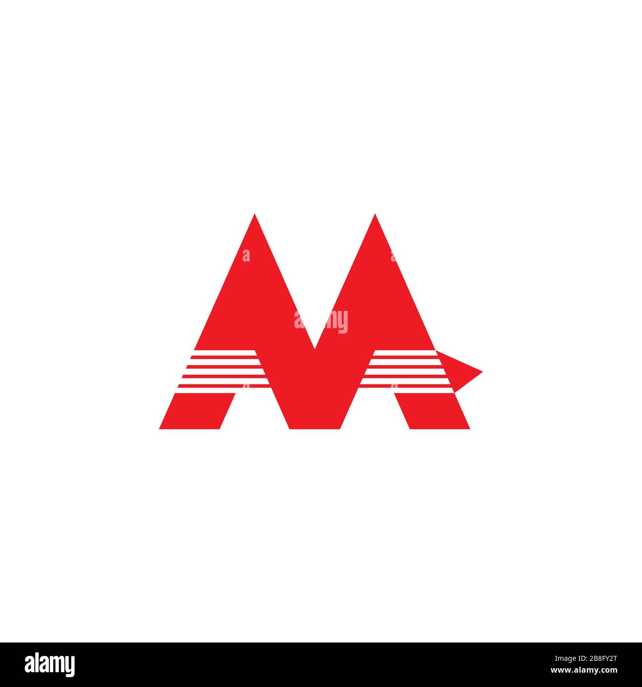 letter m stripes fast arrow geometric logo vector Stock Vector Image ...