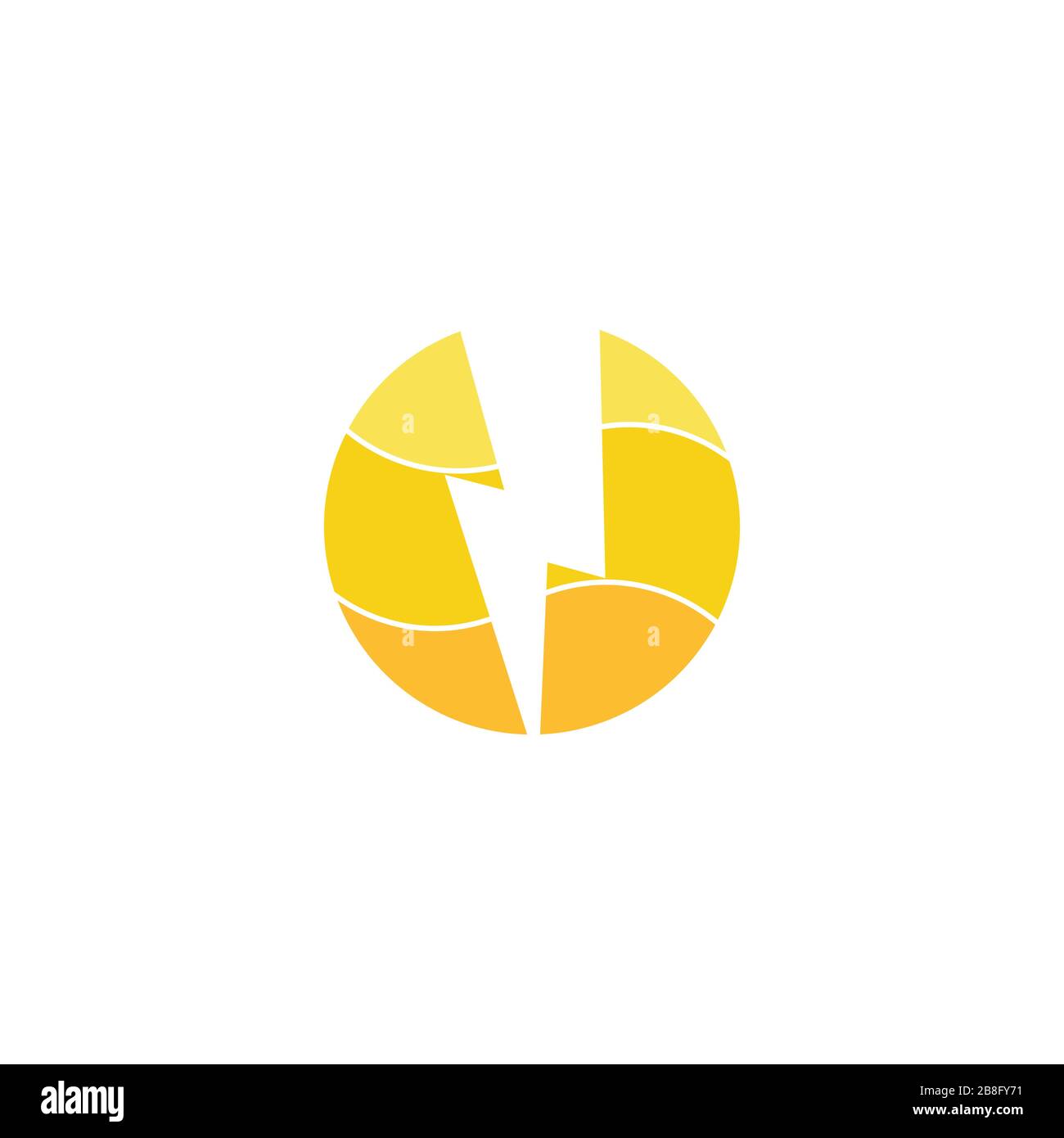 motion thunder shape negative space circle symbol logo vector Stock ...