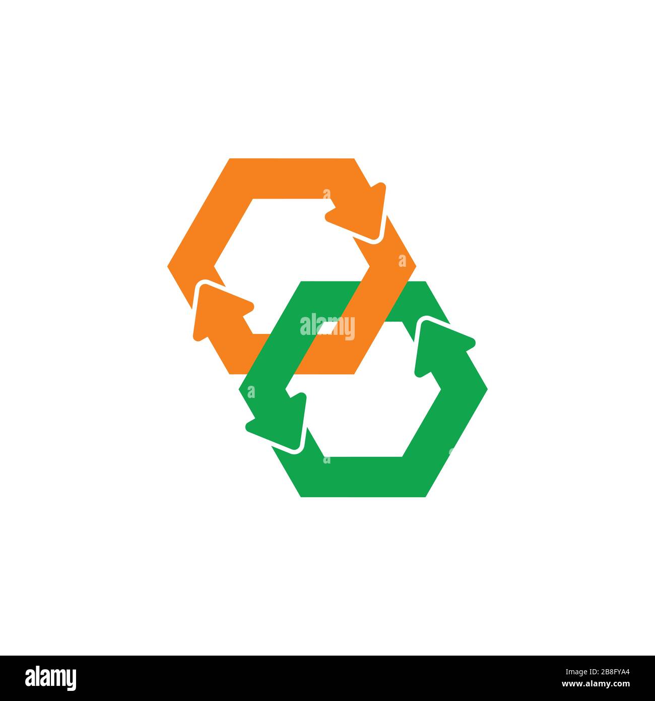 green linked chain recycle circle arrows symbol vector Stock Vector ...