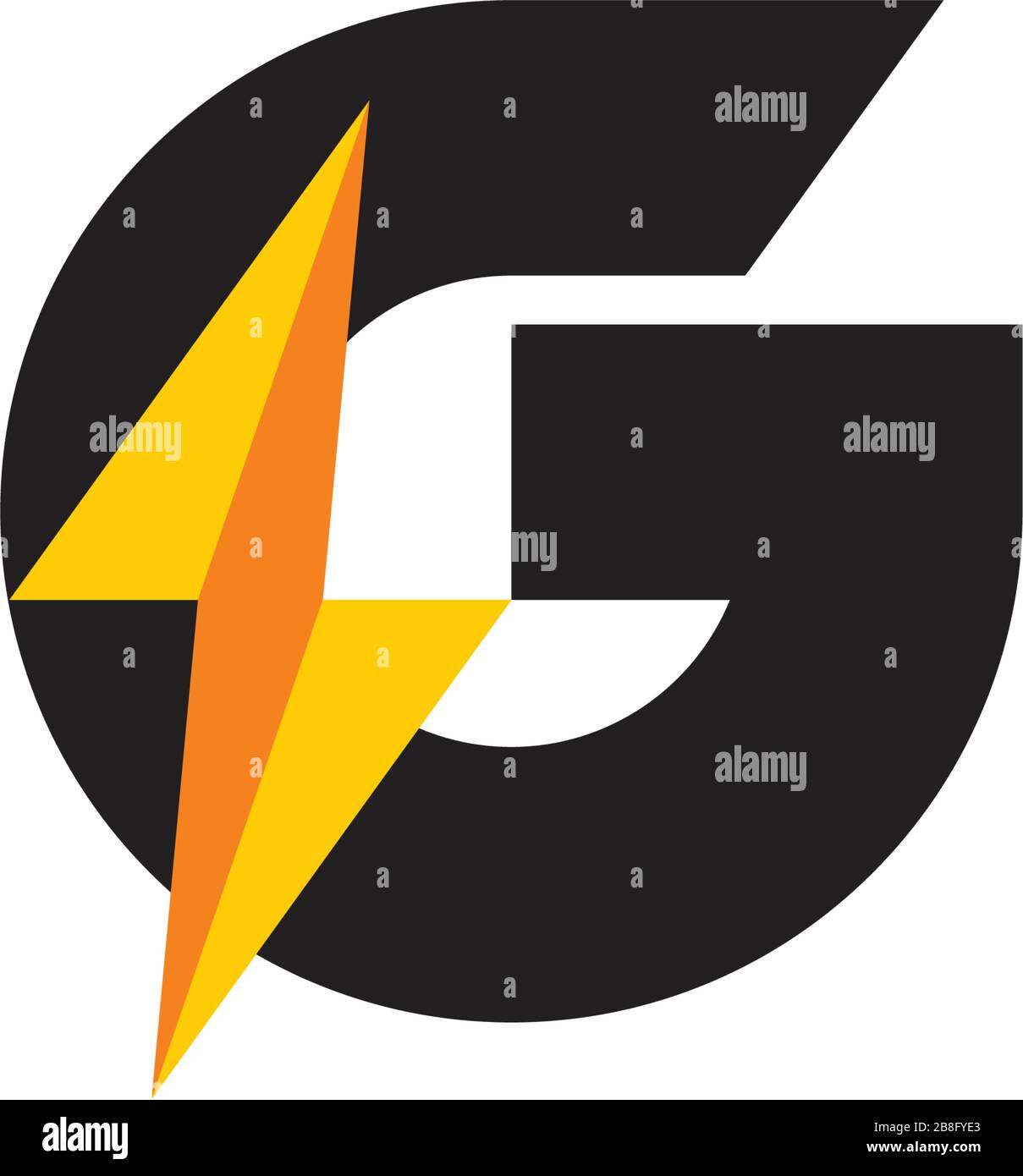 letter g thunder shape geometric logo vector Stock Vector Image & Art ...