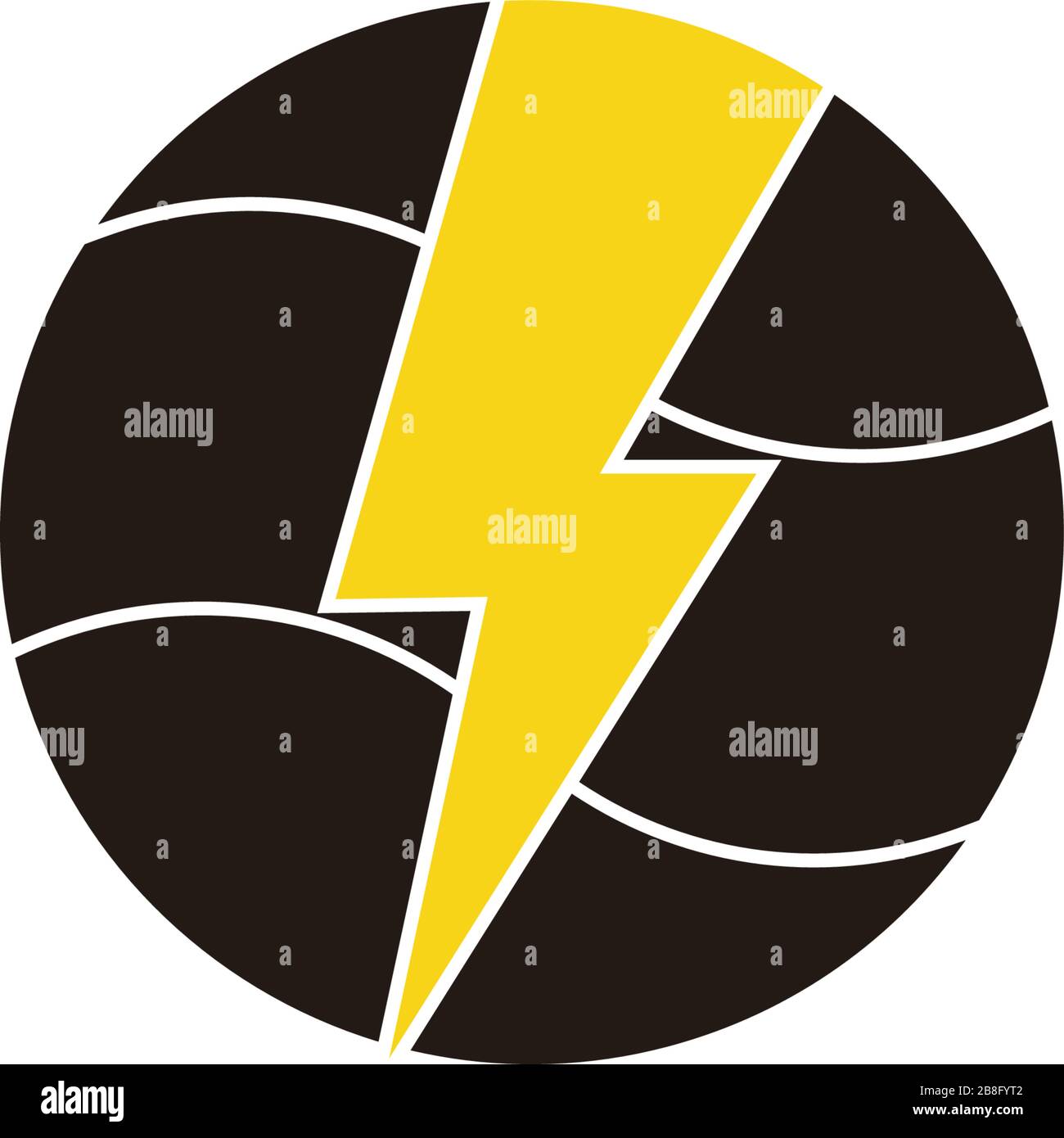 circle geometric thunder shape ball shape logo vector Stock Vector ...