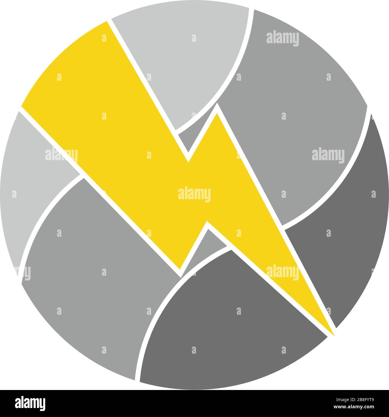 circle geometric thunder shape ball shape gradient logo vector Stock ...