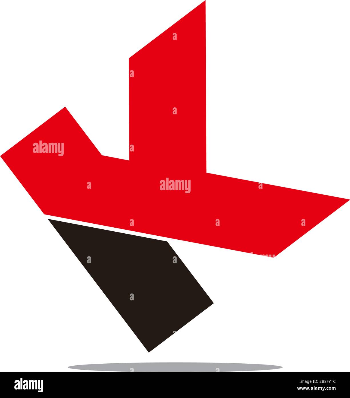 letter yk abstract simple geometric shadow symbol logo vector Stock ...