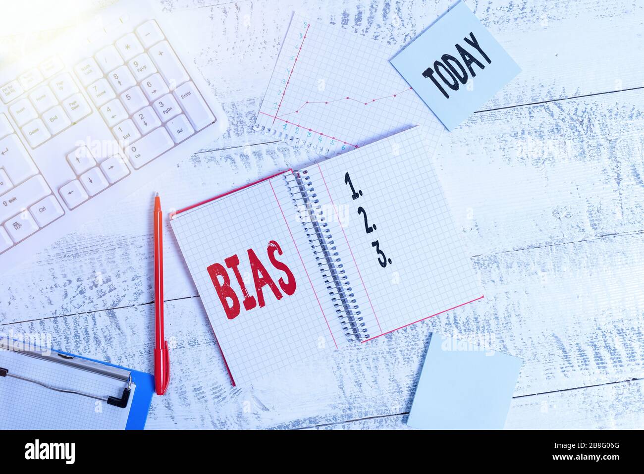 Handwriting text writing Bias. Conceptual photo inclination or ...