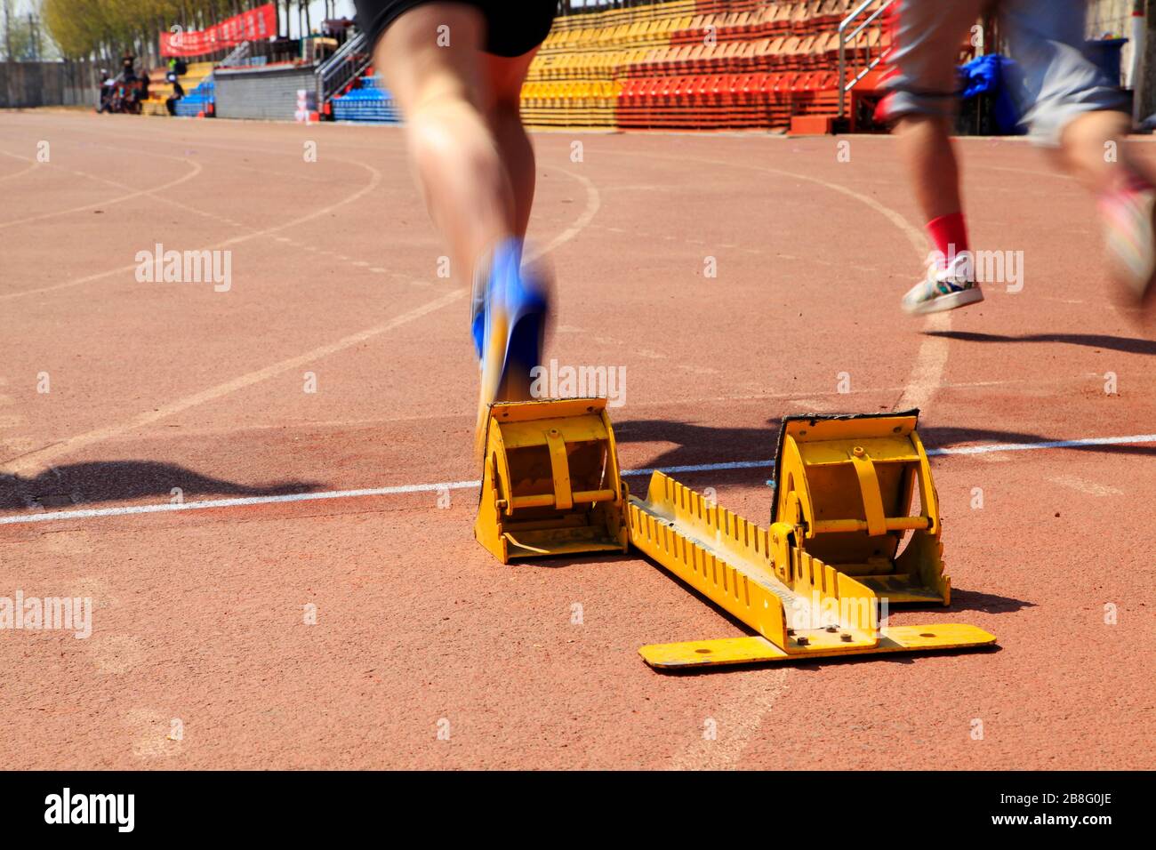 The launching, At the sports meeting, the athletes are starting to run ...