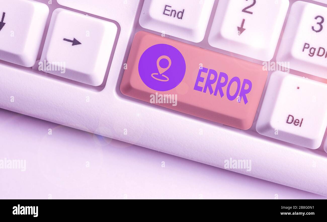 Word writing text Error. Business photo showcasing state or condition ...