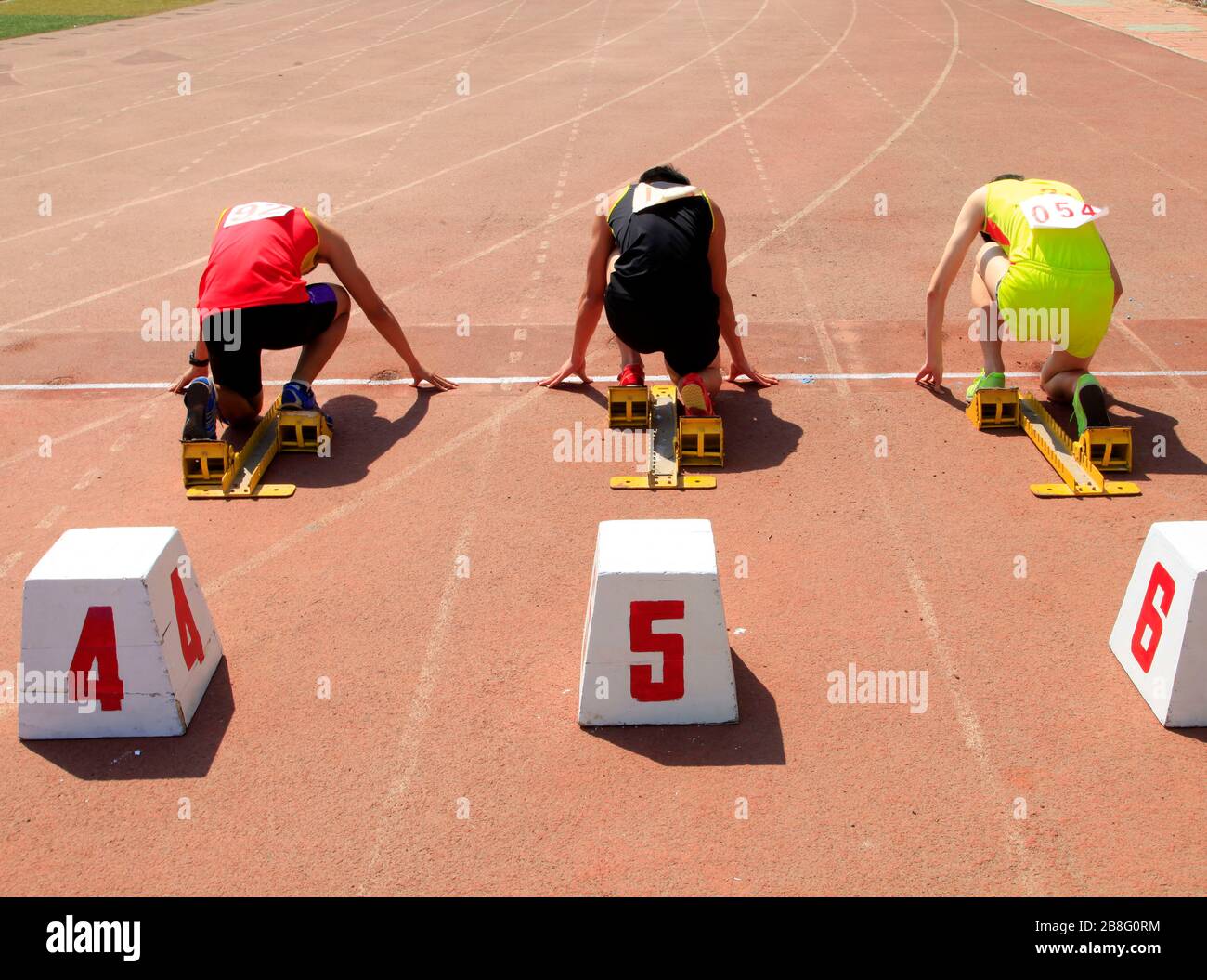The launching, At the sports meeting, the athletes are starting to run ...