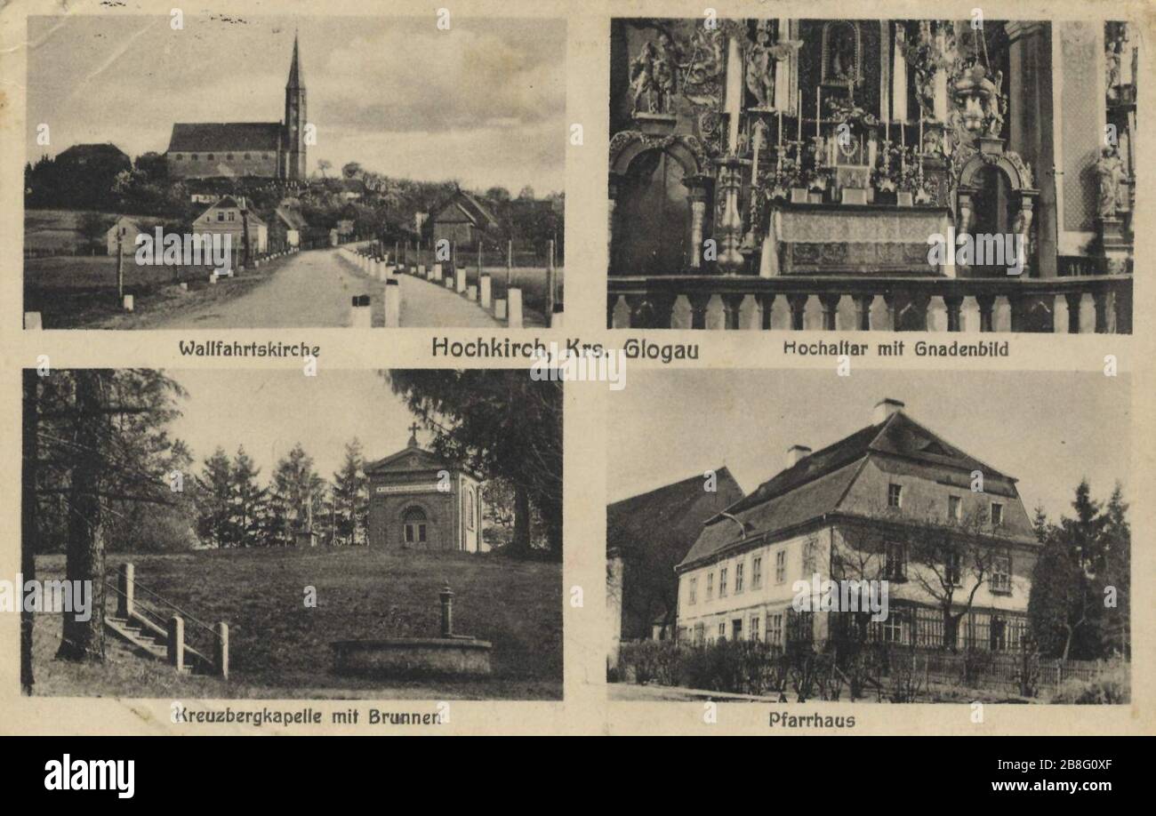 Glogau, Schlesien - Wallfahrtskirche; Hochaltar mit Gnadenbild ...