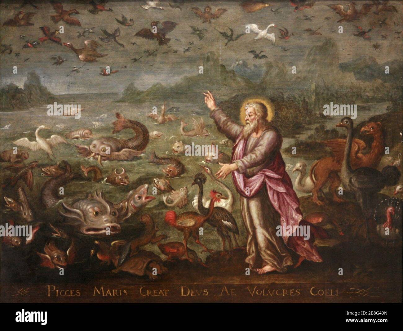 God creating the birds and the fishes mg 0018 Stock Photo - Alamy