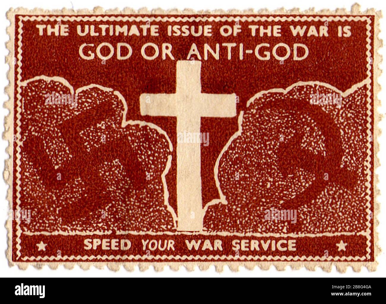God or Anti-God propaganda stamp Stock Photo - Alamy