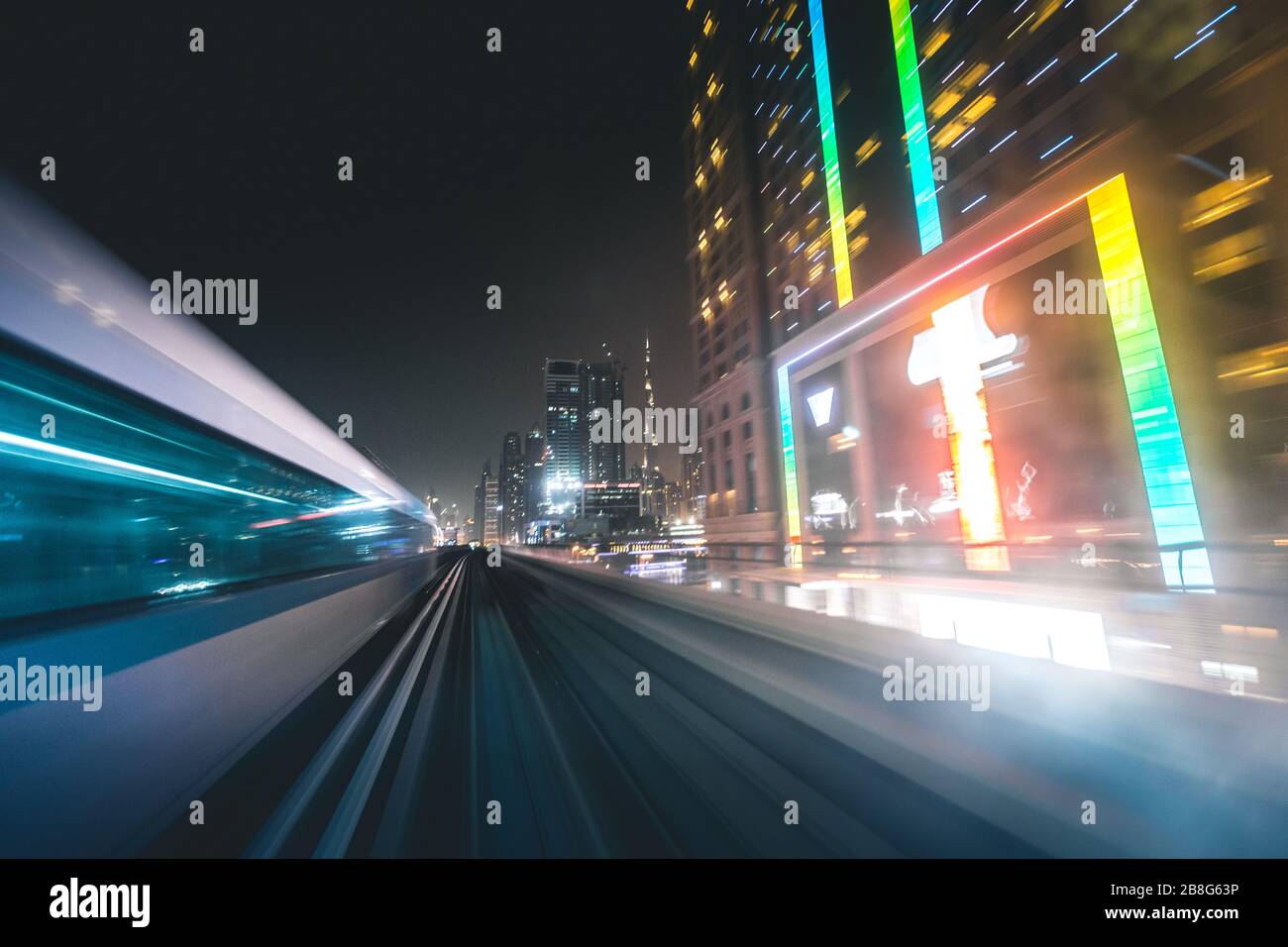 Dubai Metro Night High Resolution Stock Photography and Images - Alamy