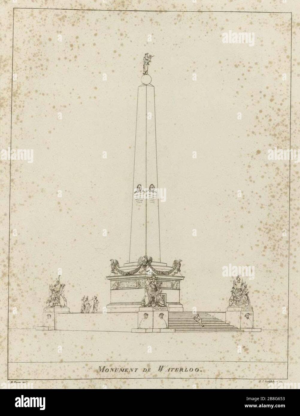 Goetghebuer - 1827 - Choix des monuments - 000 Monument de Waterloo Stock Photo - Alamy