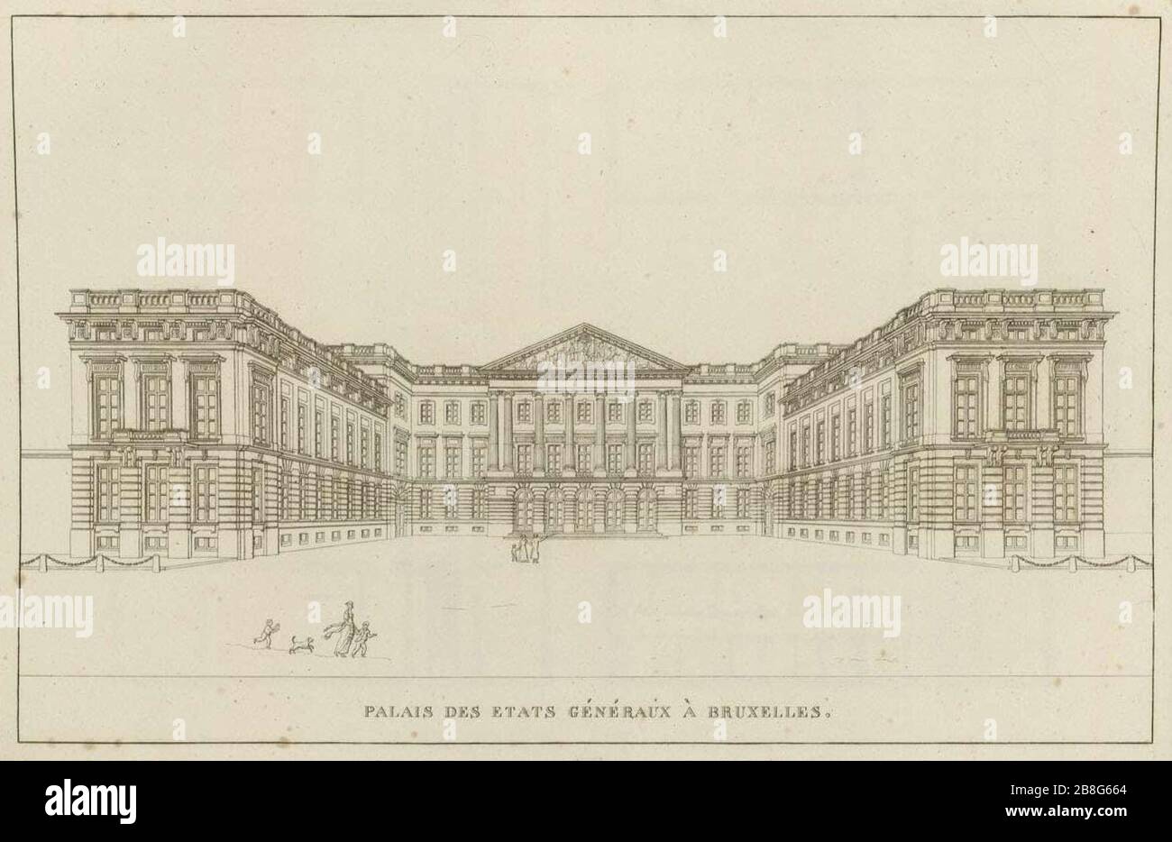 Goetghebuer - 1827 - Choix des monuments - 023 Palais Etats Generaux Bruxelles Stock Photo - Alamy
