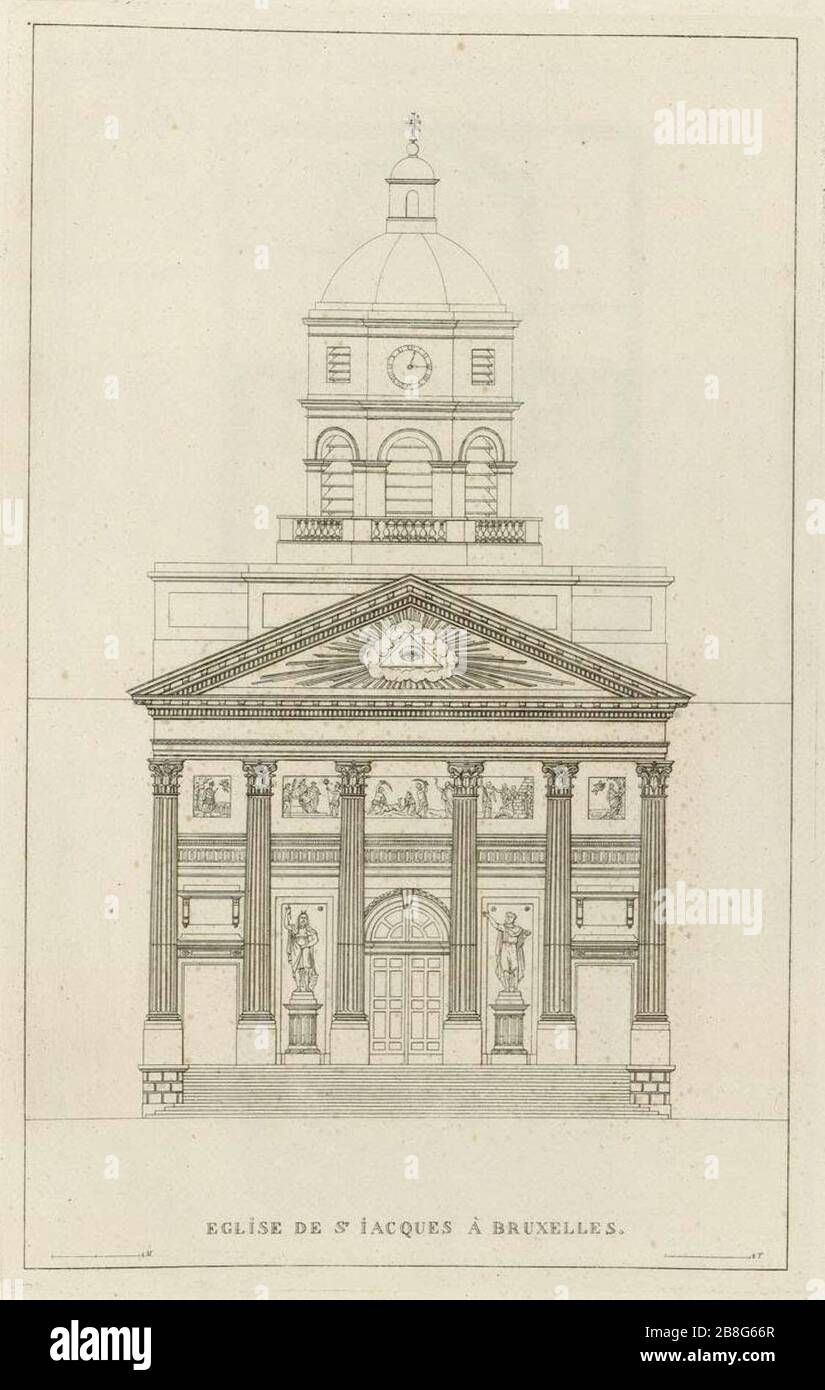 Goetghebuer - 1827 - Choix des monuments - 008 Eglise Saint Jacques Bruxelles Stock Photo - Alamy