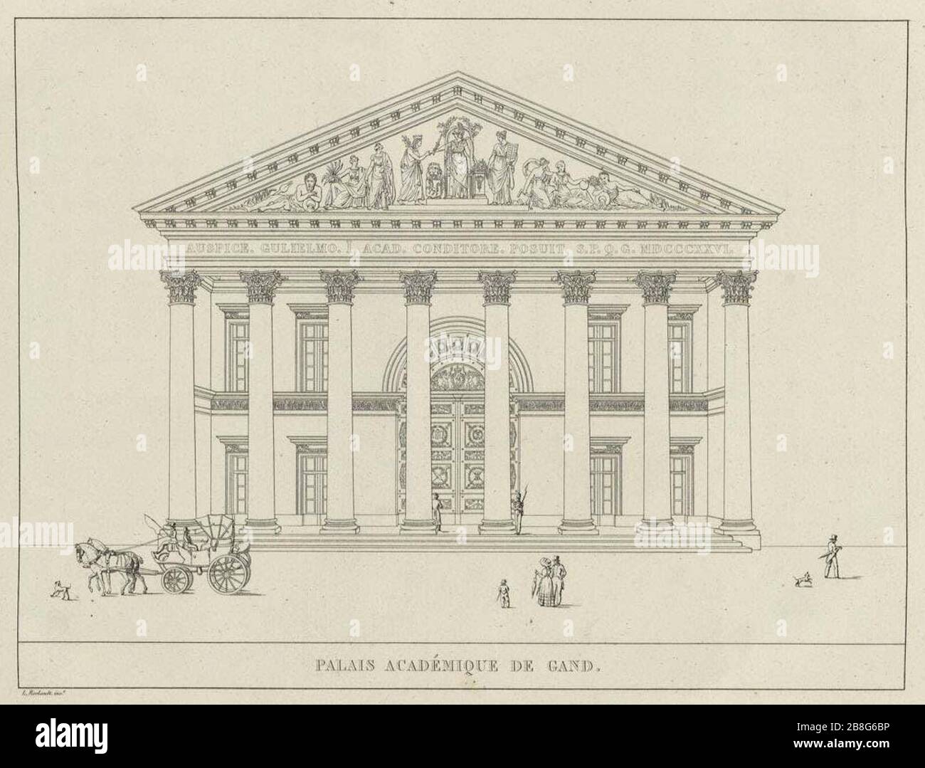 Goetghebuer - 1827 - Choix des monuments - 117 Palais Academique Gand Stock Photo - Alamy