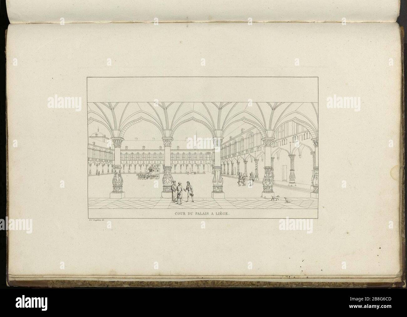 Goetghebuer - 1827 - Choix des monuments - 116 Cour Palais Liege Stock Photo - Alamy