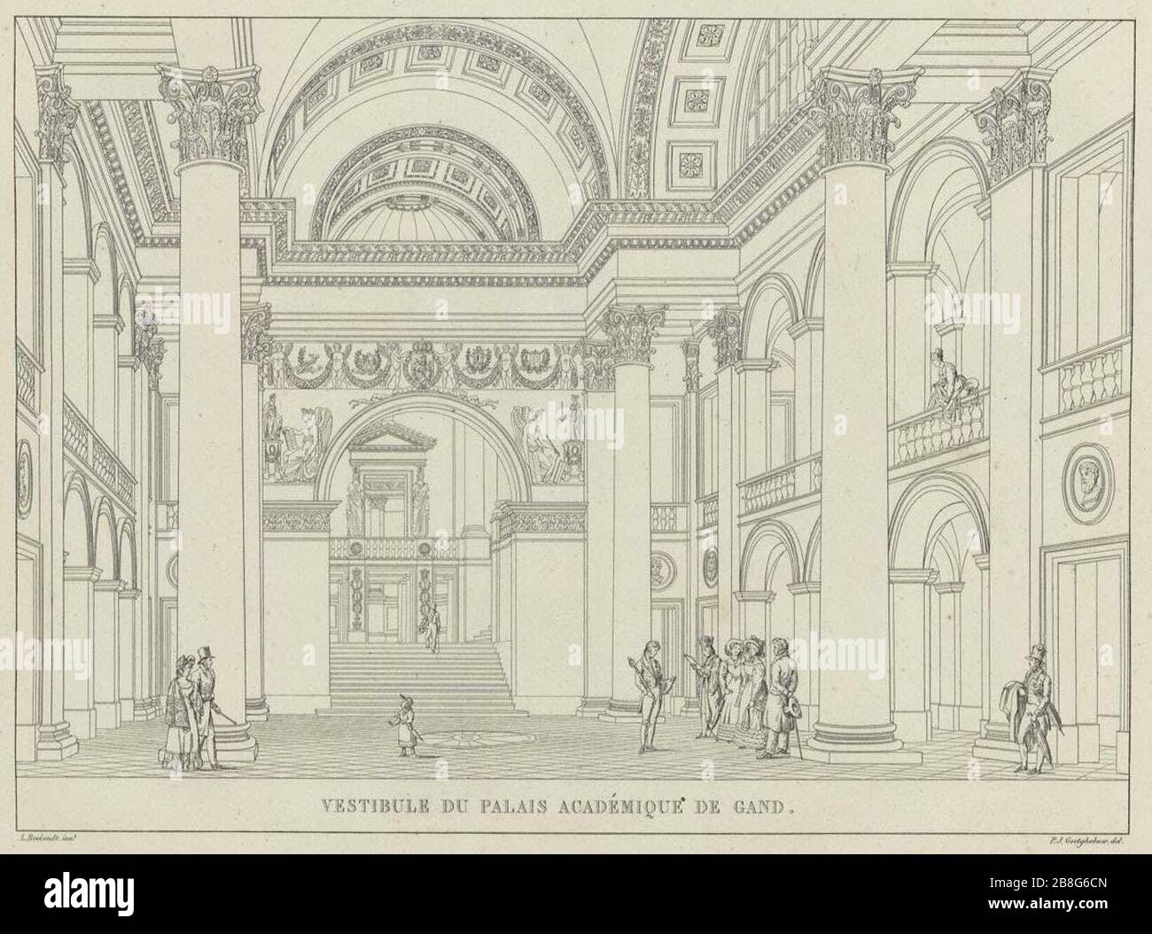 Goetghebuer - 1827 - Choix des monuments - 120 Vestibule Palais Academique Gand Stock Photo - Alamy