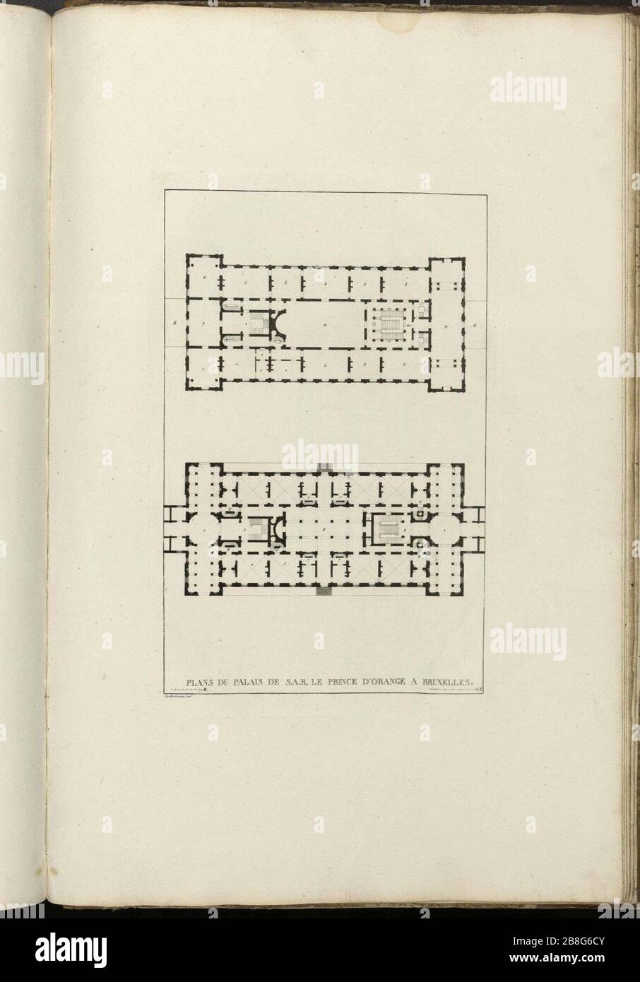 Goetghebuer - 1827 - Choix des monuments - 110 Plans Palais Prince Orange Bruxelles Stock Photo ...