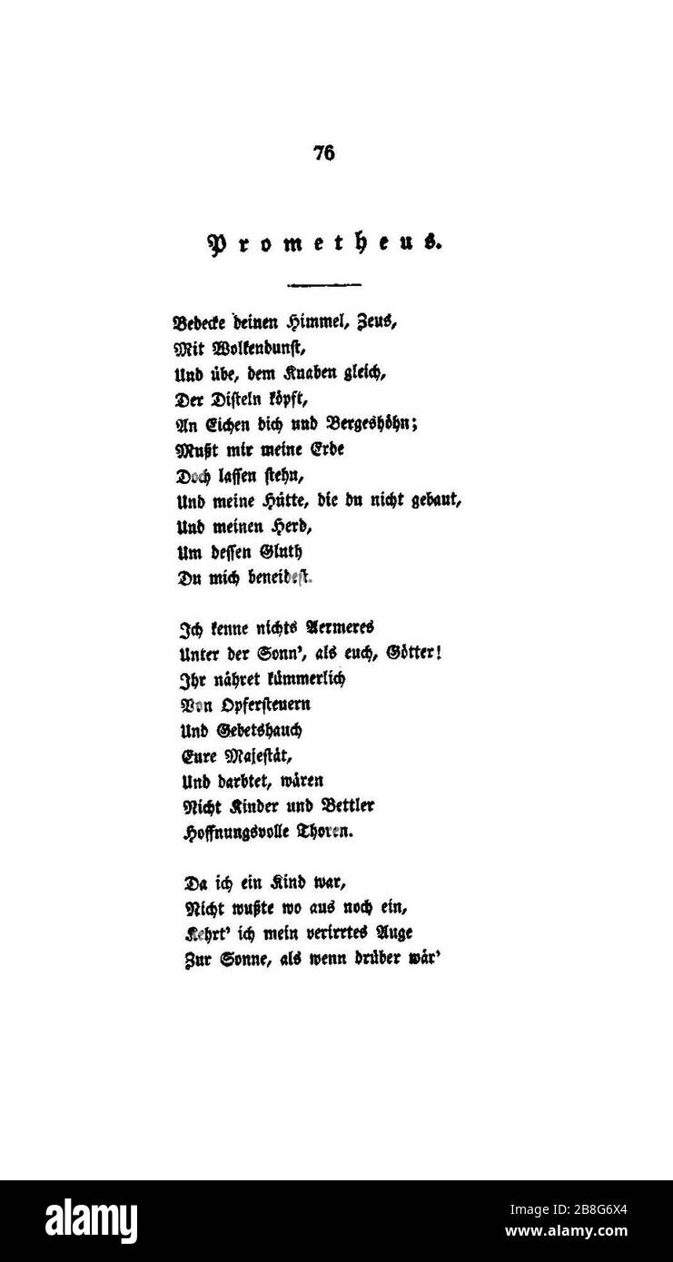 Goethe Prometheus 76 Stock Photo - Alamy