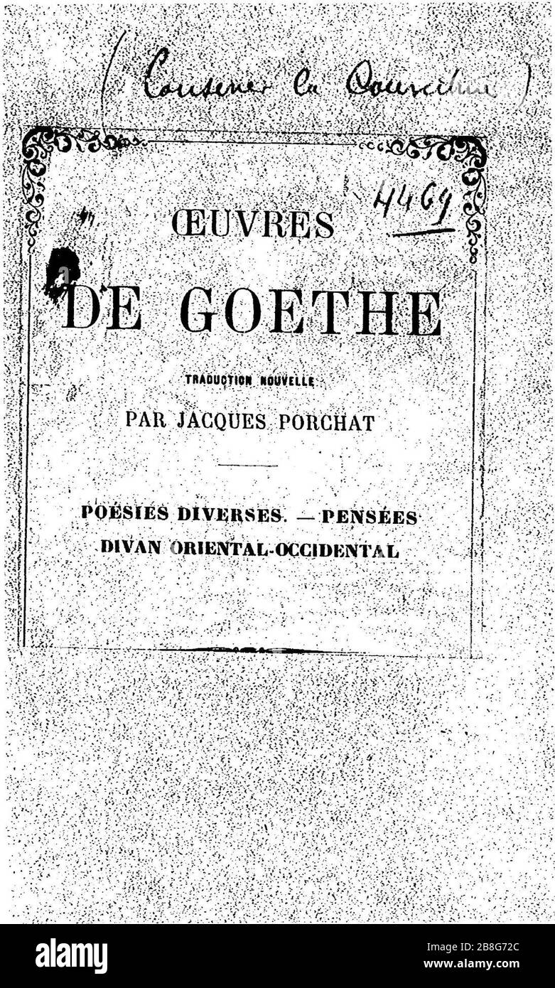 Goethe, I - 001 Stock Photo - Alamy