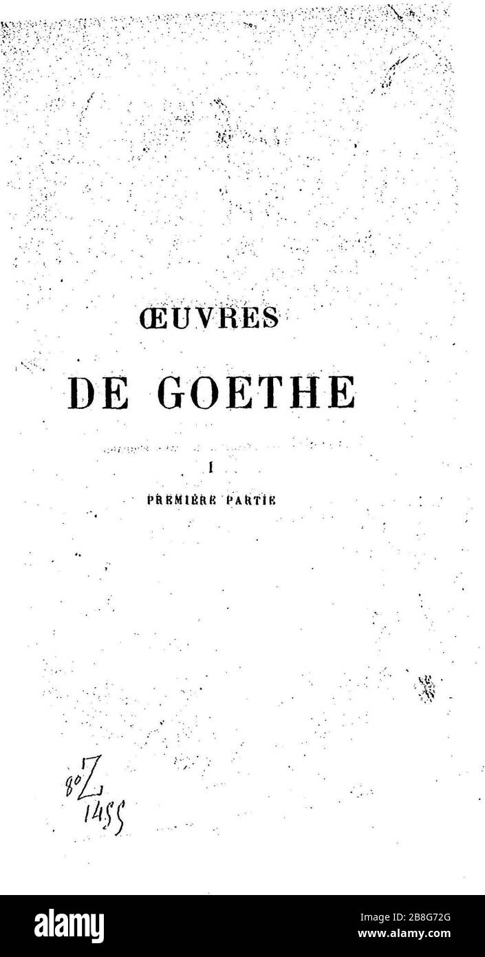 Goethe, I - 002 Stock Photo - Alamy