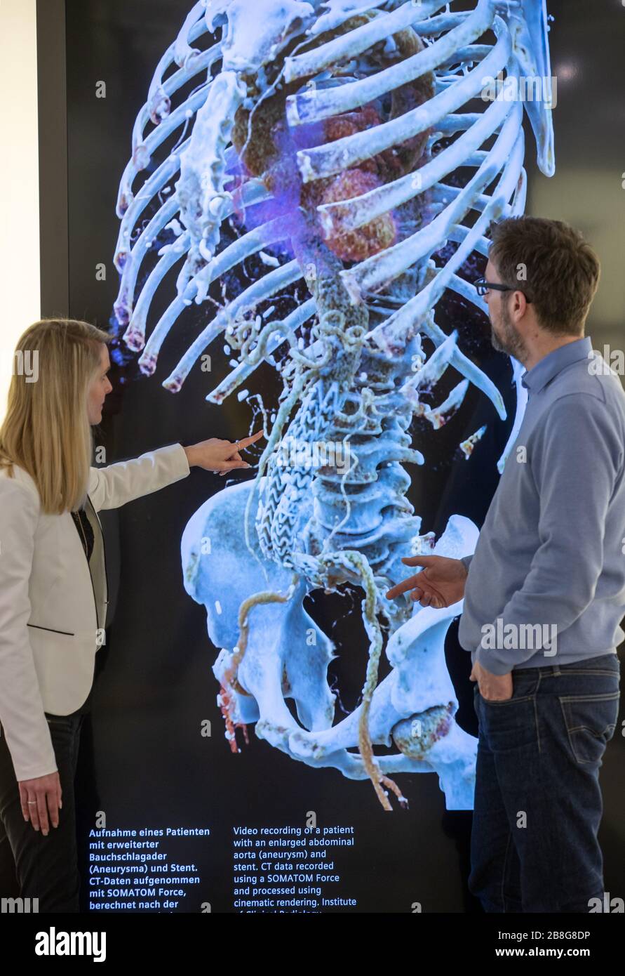 Erlangen, Germany. 03rd Mar, 2020. A human upper body is shown in the ...