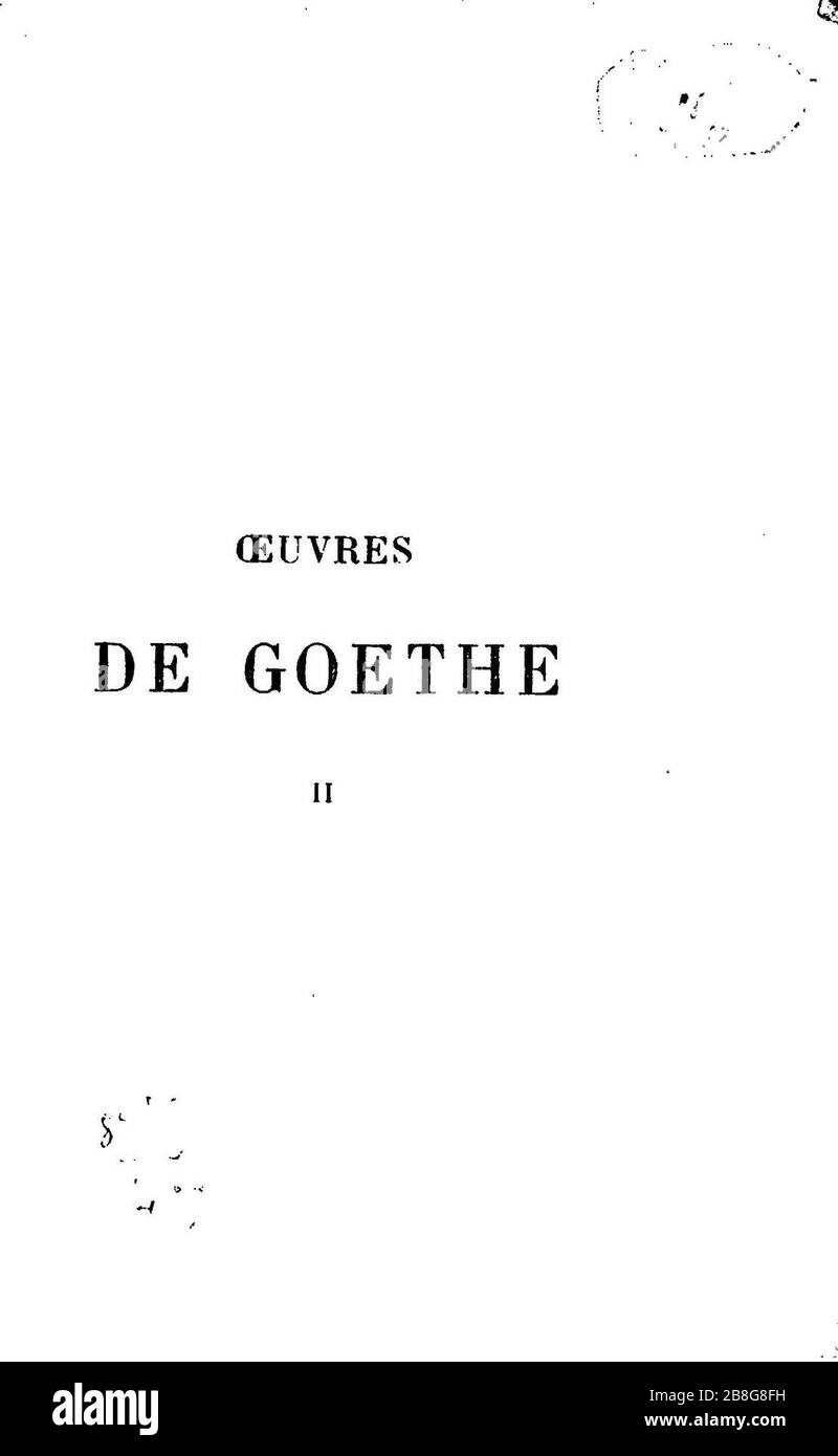 Goethe, II - 005 Stock Photo - Alamy