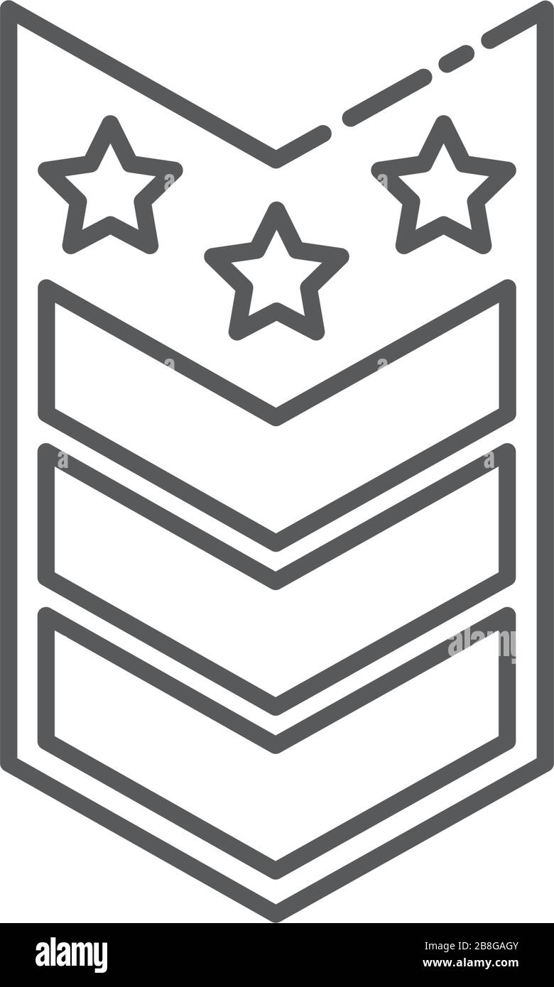 Rank shoulder straps vector icon symbol isolated on white background ...