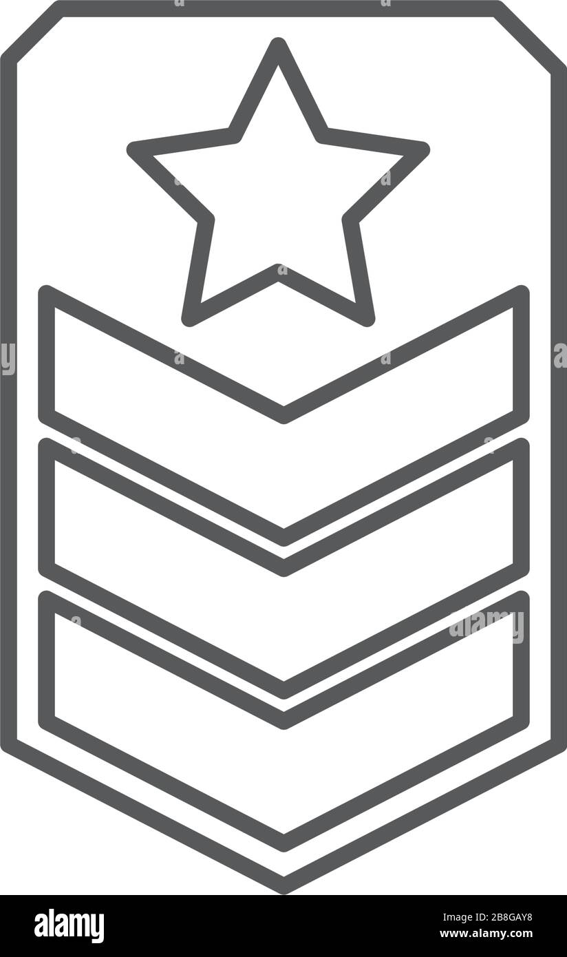 Rank shoulder straps vector icon symbol isolated on white background ...