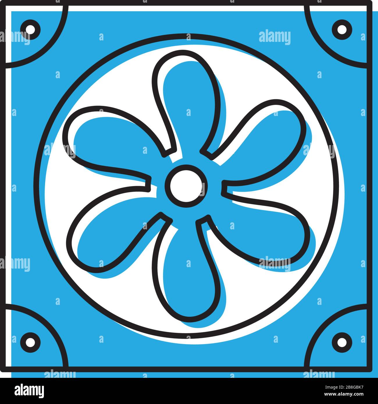 Computer cooler vector icon symbol isolated on white background Stock ...