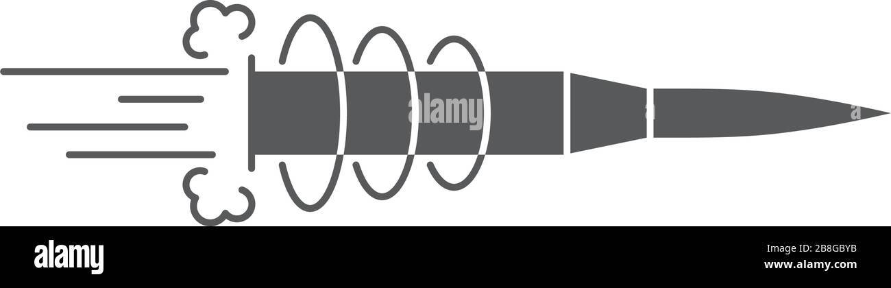 Flying bullet vector icon symbol isolated on white background Stock ...