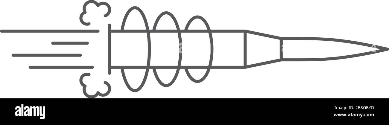 Flying bullet vector icon symbol isolated on white background Stock ...