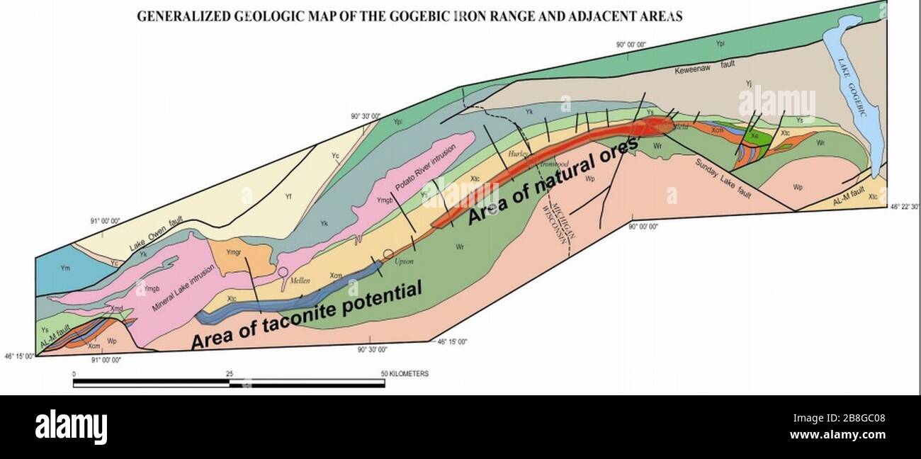 Gogebic Geologic Map Stock Photo - Alamy