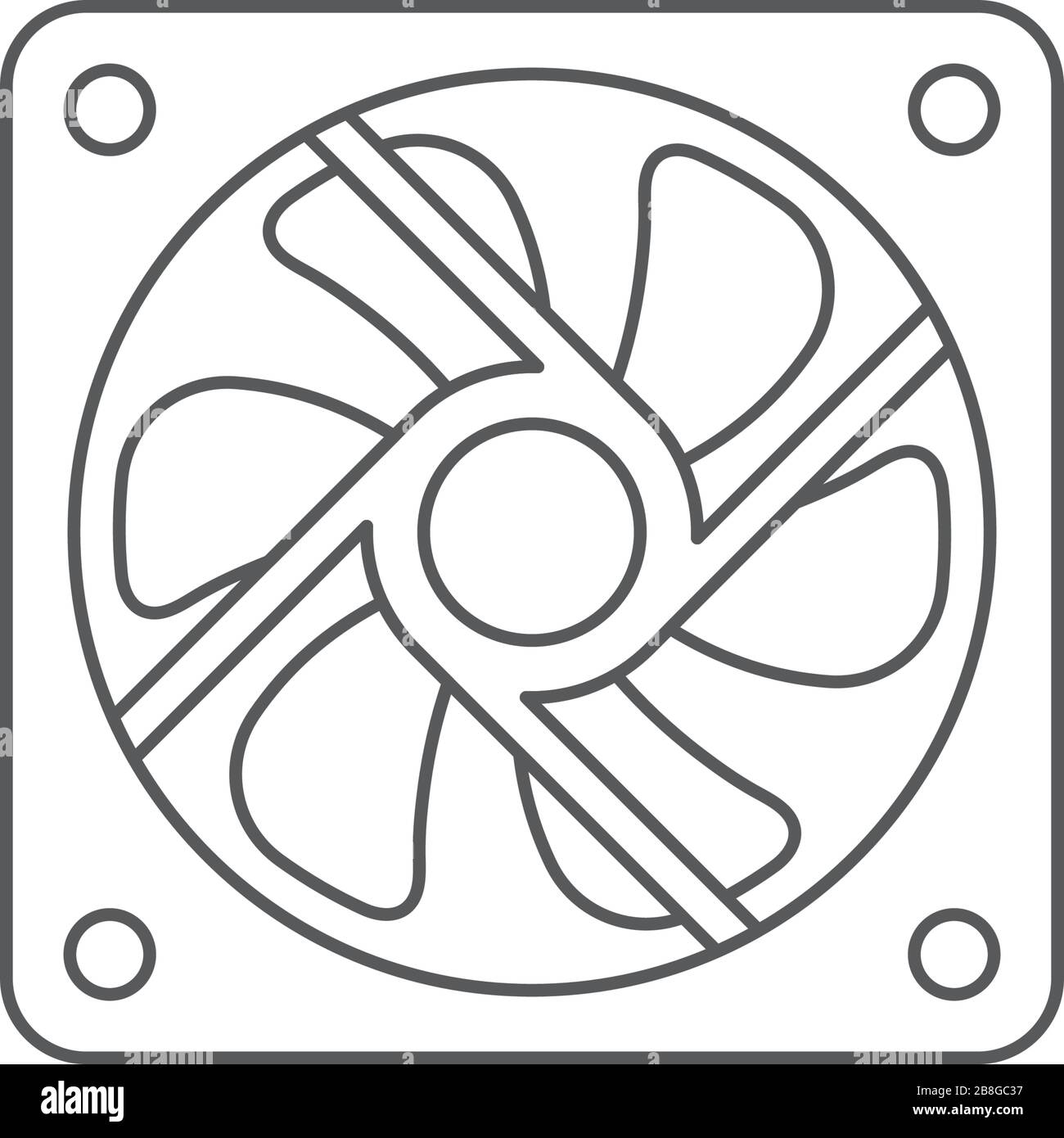 Computer cooler vector icon symbol isolated on white background Stock ...