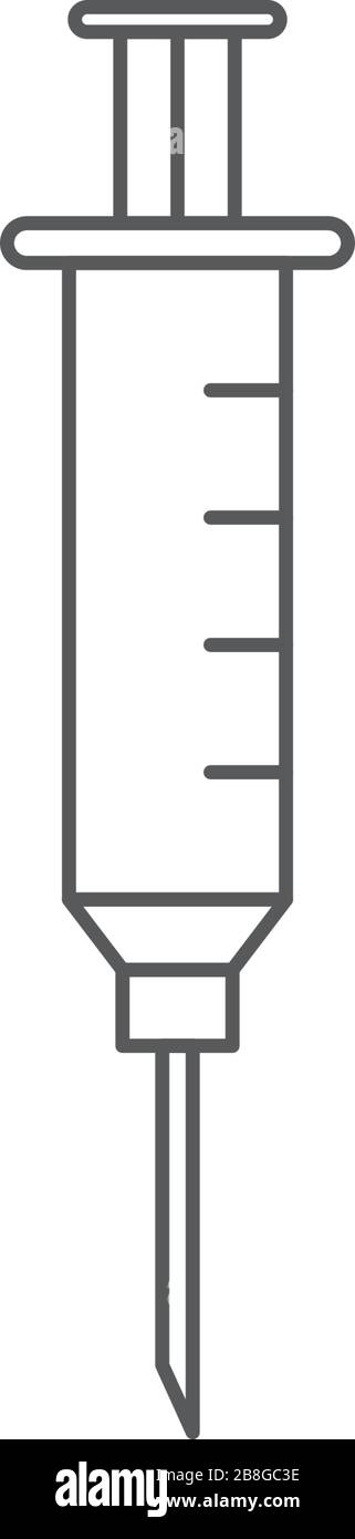 Medical syringe vector icon symbol isolated on white background Stock ...