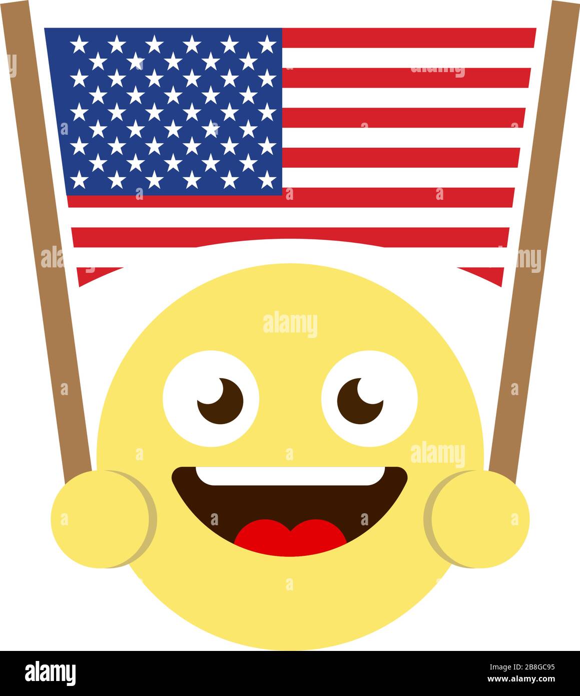 emoticon flag of united state of america vector icon isolated on white ...
