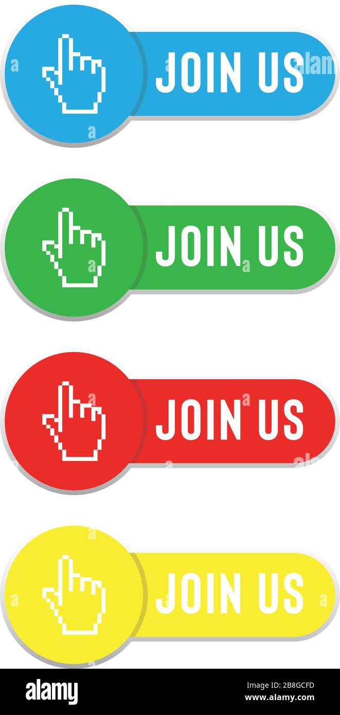 join us button with flat colors isolated on white background Stock ...