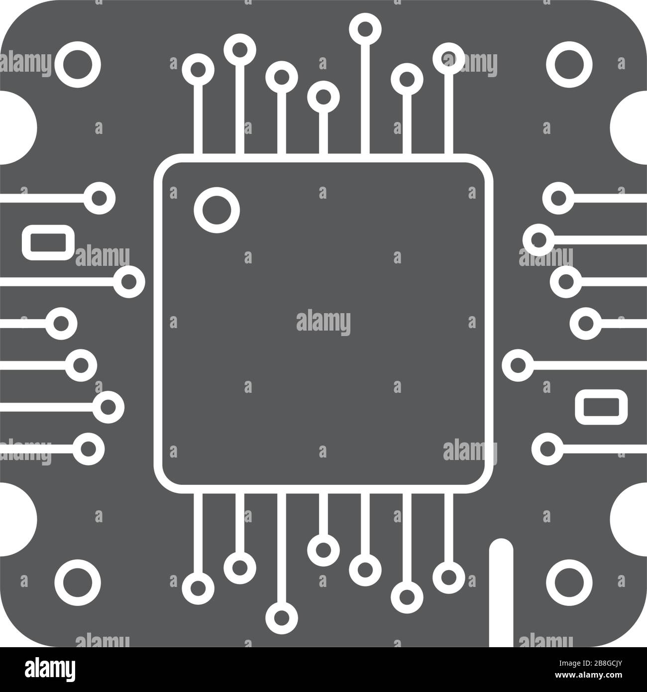 Motherboard CPU processor vector icon isolated on white background ...