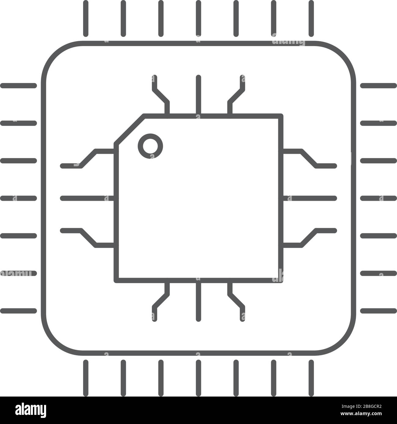 Motherboard CPU processor vector icon isolated on white background ...