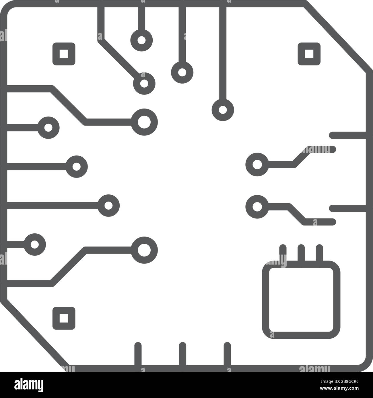 Motherboard CPU processor vector icon isolated on white background ...