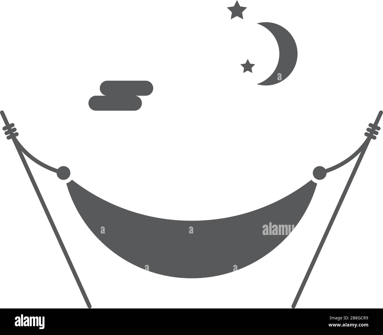 Sleep hammock vector icon symbol isolated on white background Stock ...