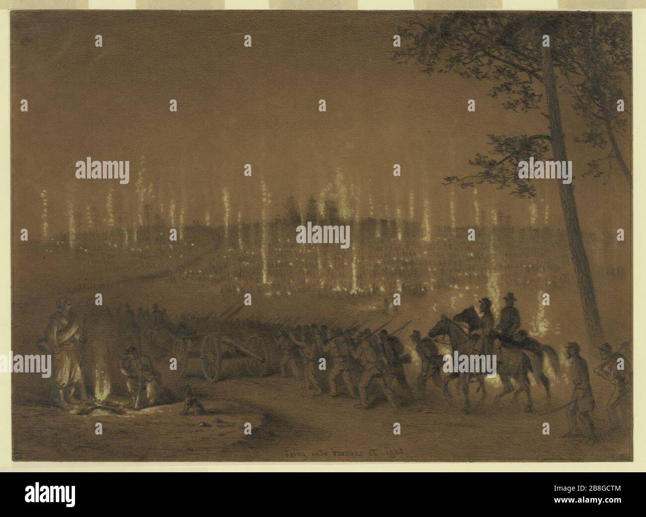 Going into bivouac at night - Edwin Forbes Stock Photo - Alamy