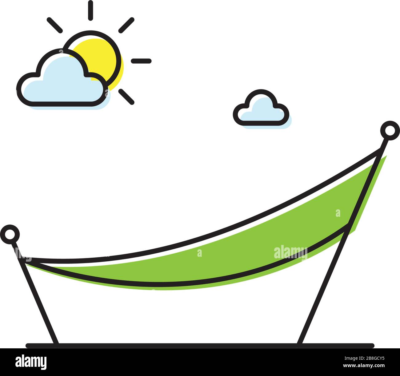 Sleep hammock vector icon symbol isolated on white background Stock ...