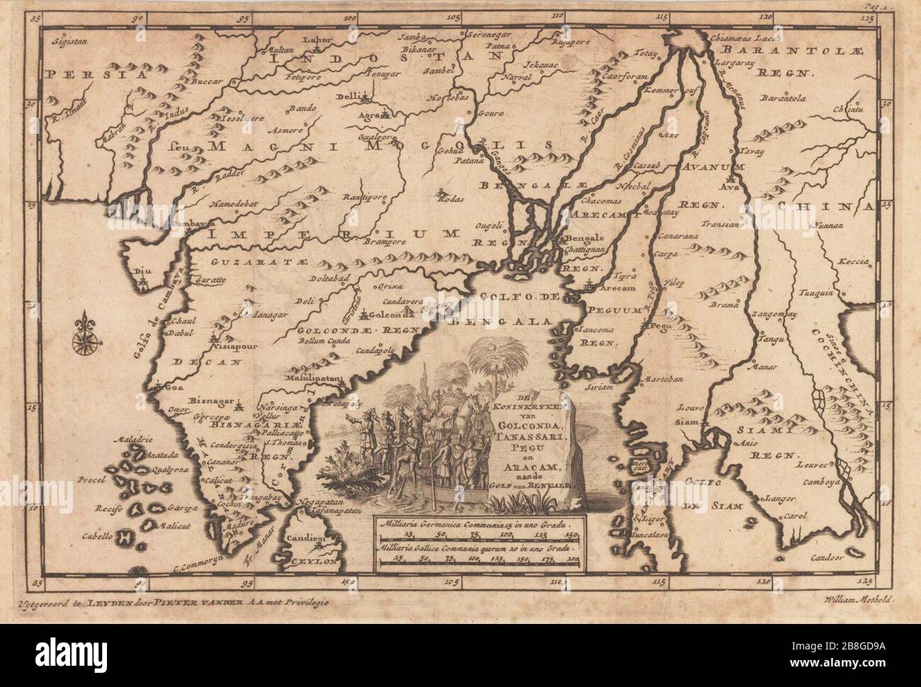 Golconda map 1706 ( a dutch golconda map Stock Photo - Alamy