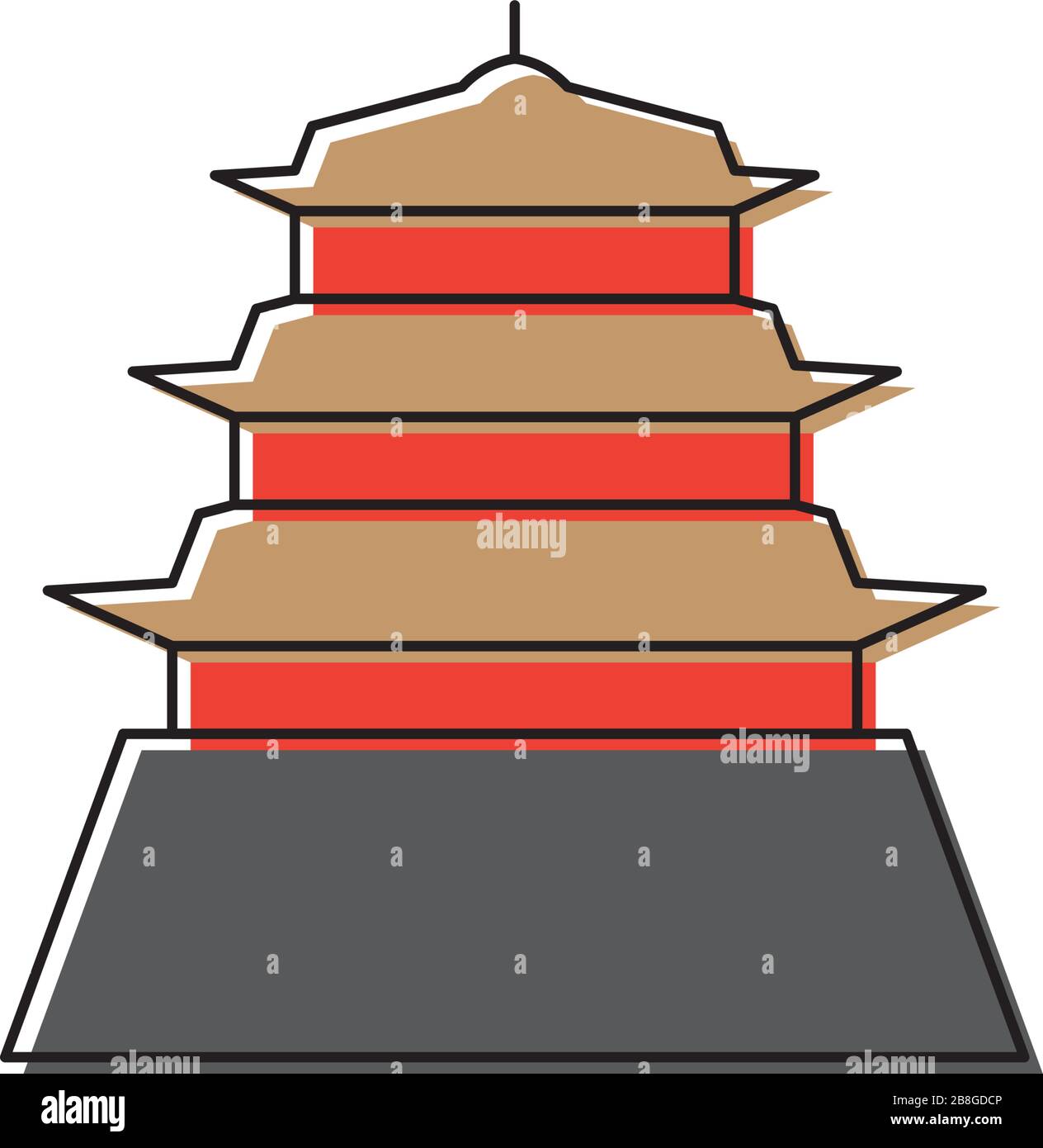 Asian pagoda vector icon symbol architecture isolated on white ...
