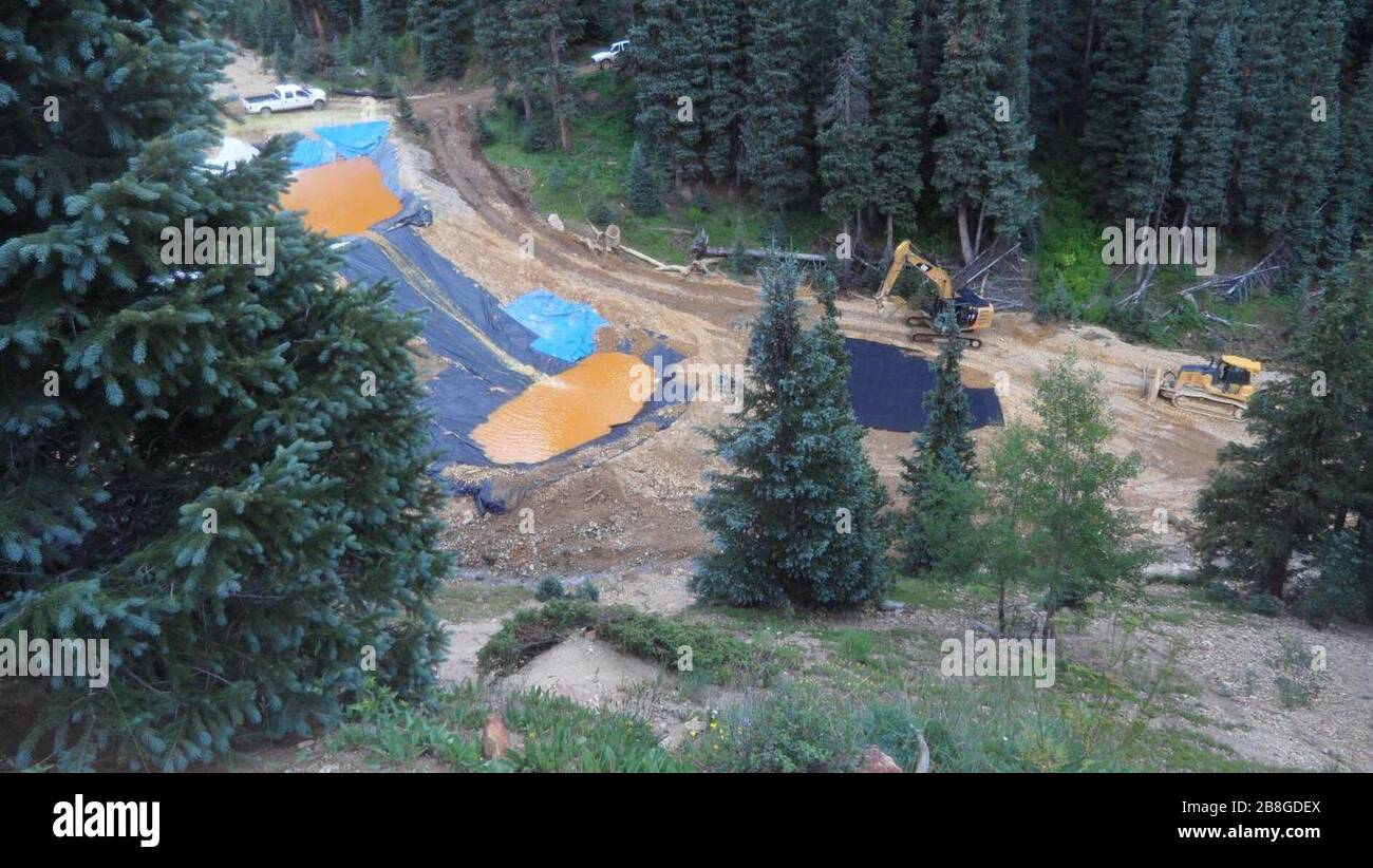 Gold King Mine Spill Emergency Retaining Ponds Stock Photo - Alamy