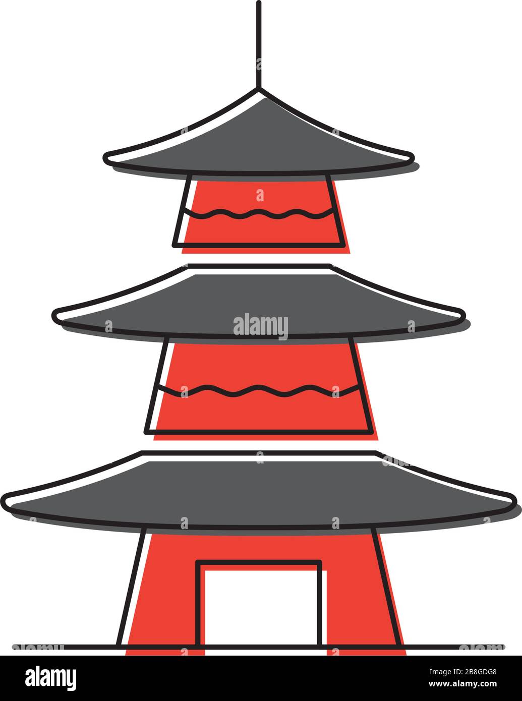 Asian pagoda vector icon symbol architecture isolated on white ...