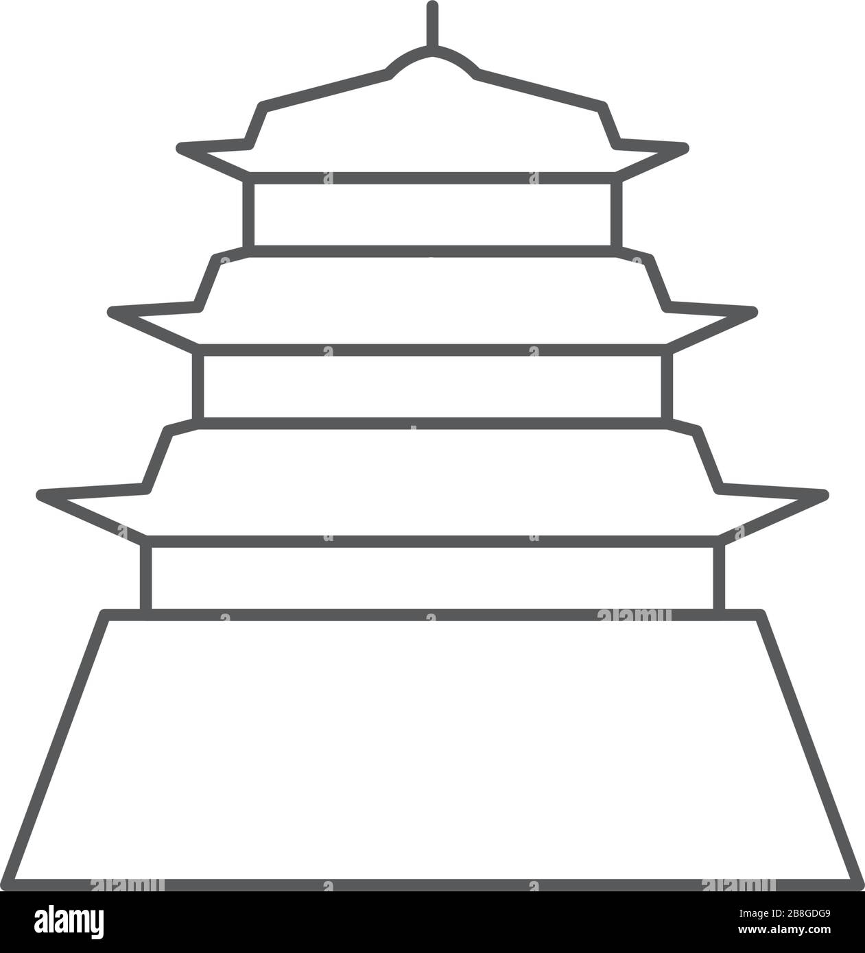 Asian pagoda vector icon symbol architecture isolated on white ...